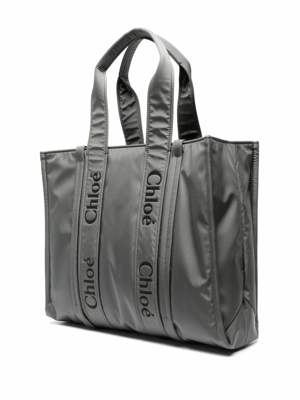 Chloé Grey Woody Large Shell Tote Bag Chloe