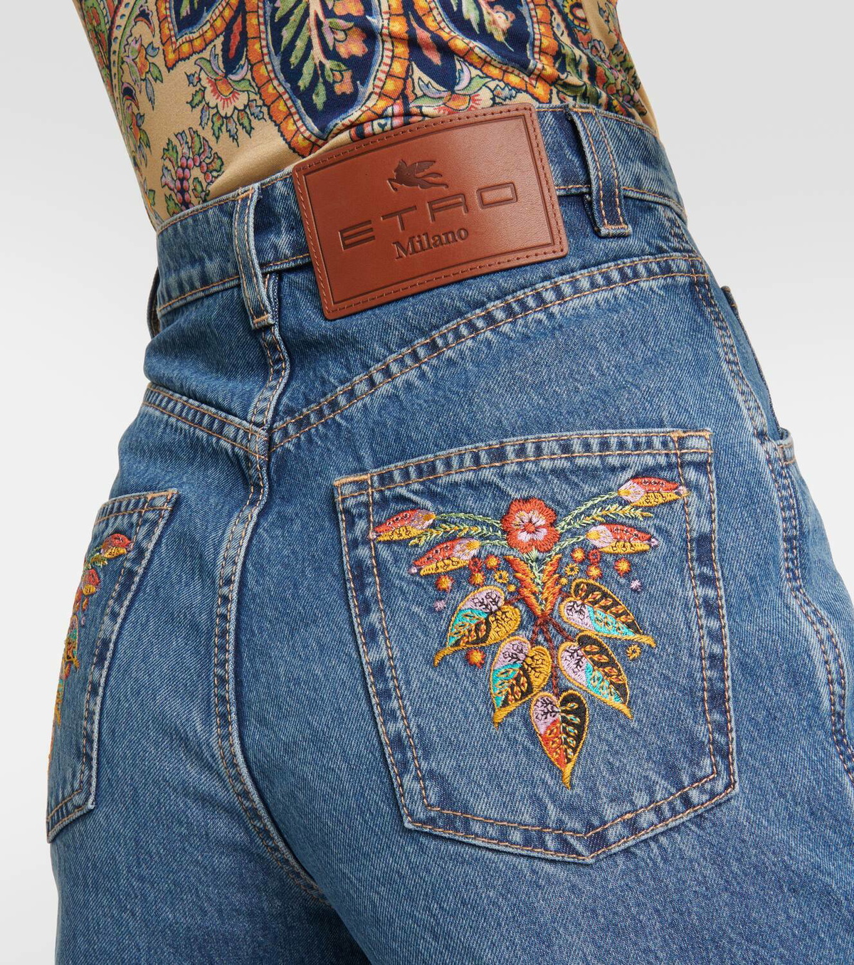 Etro Embroidered flared jeans Etro