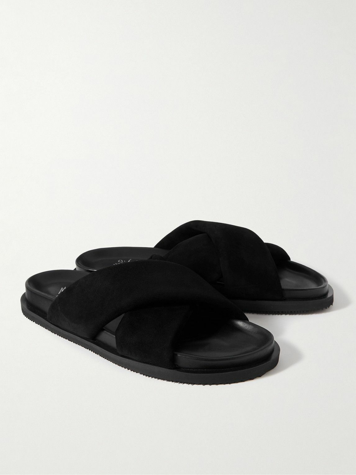 Mr P. - Tom Padded Suede Sandals - Black Mr P.