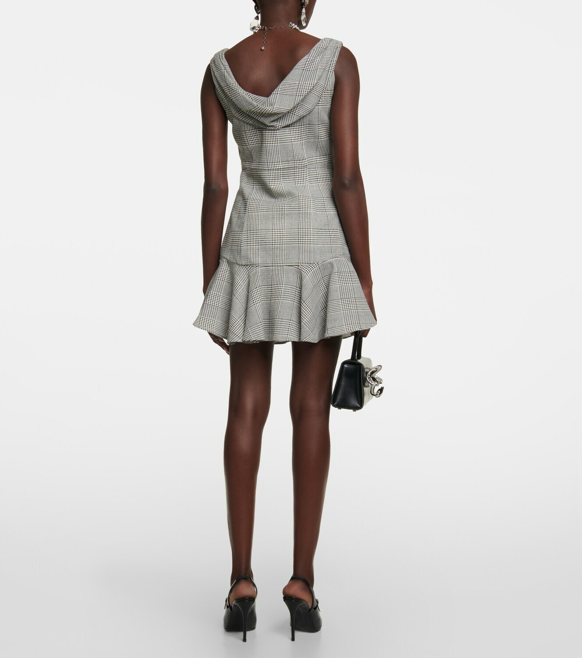 Alessandra Rich Prince De Galles wool minidress Alessandra Rich