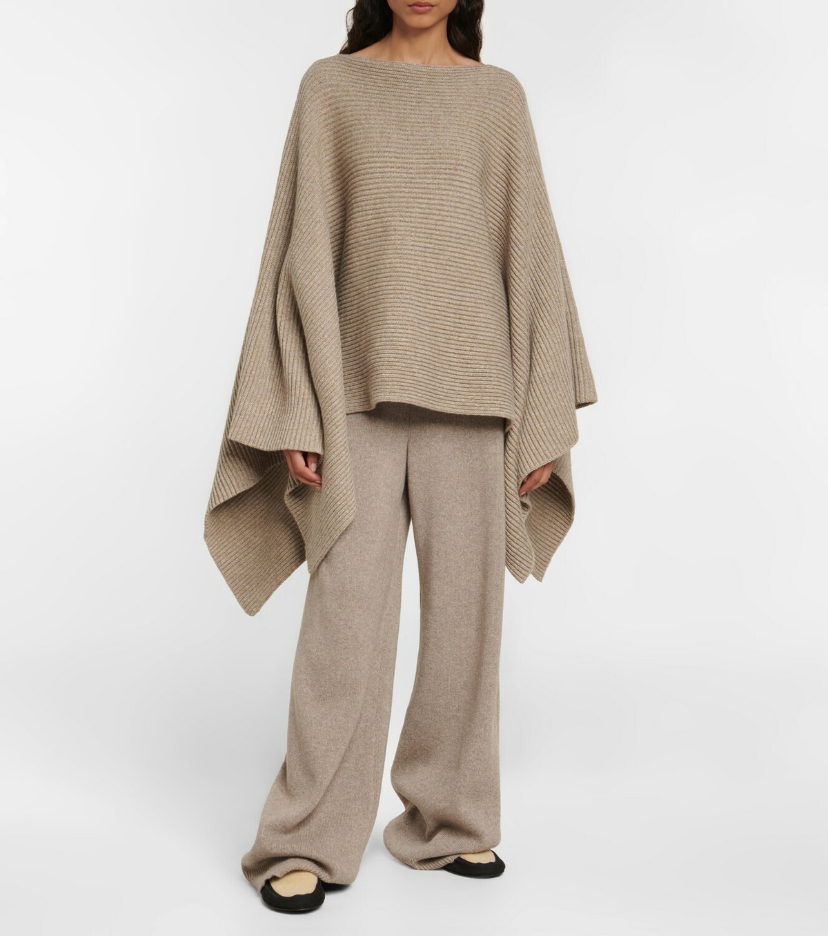 The Row - Romie ribbed-knit cashmere poncho The Row