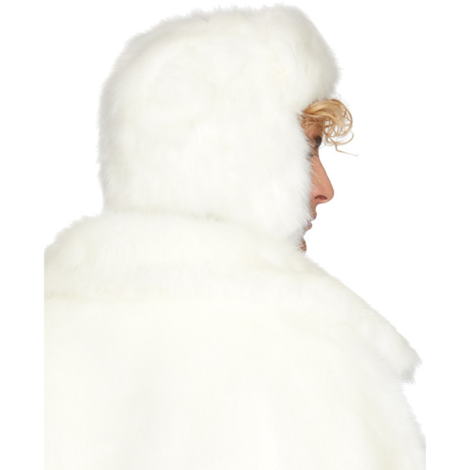 Landlord White Faux-Fur Trapper Hat Landlord