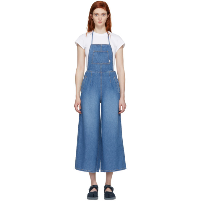SJYP Blue Denim Wide-Leg Overalls SJYP