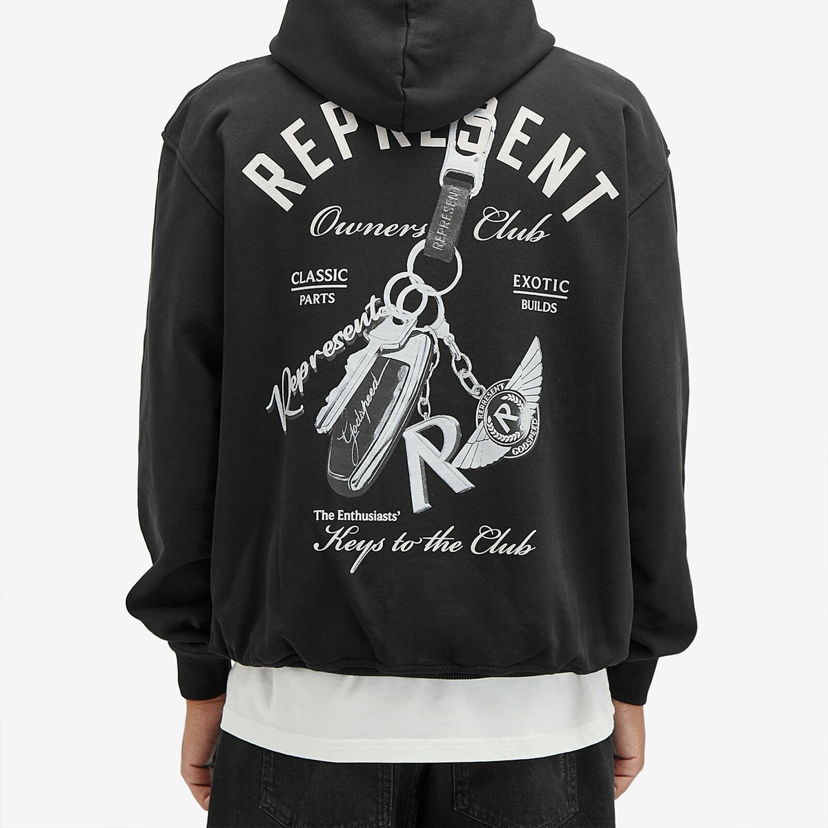 Represent Men's Keys To The Club Hoodie in Jet Black Represent