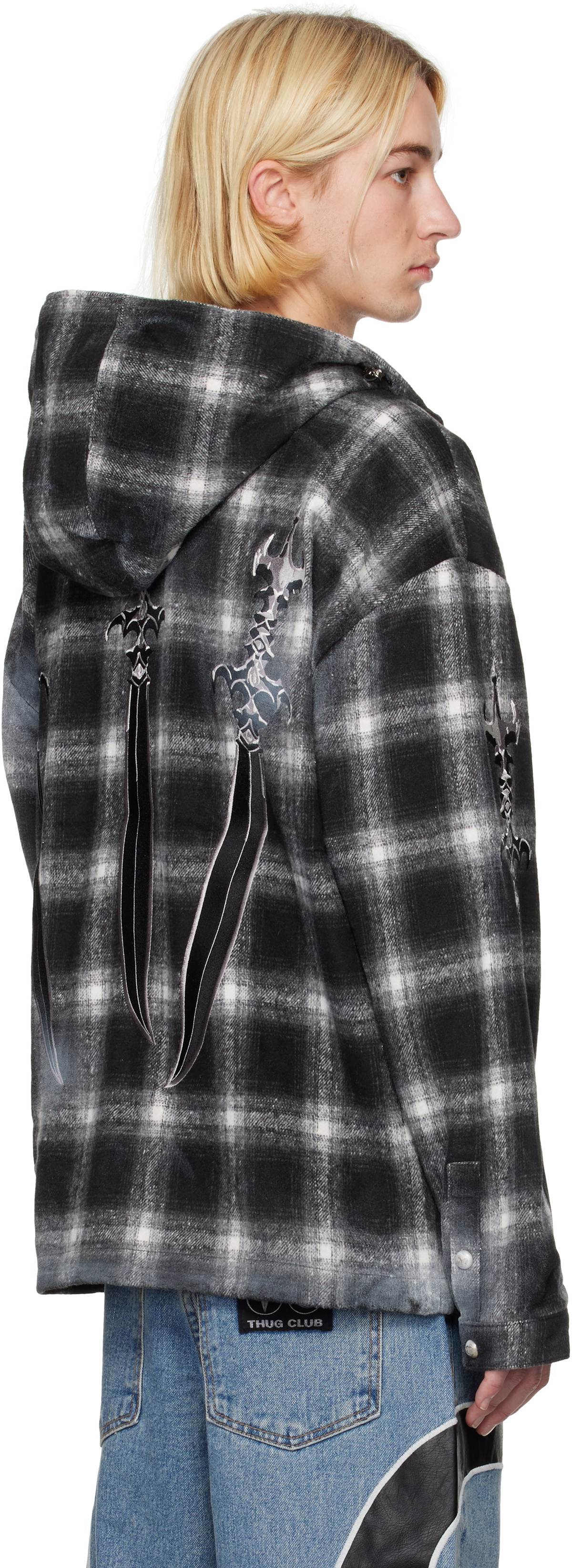 Thug Club Black Sword Flannel Zip-Up Jacket Thug Club