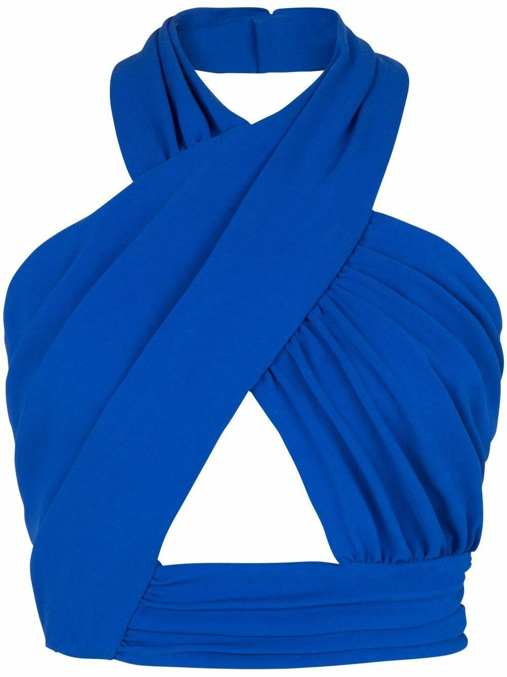 BALMAIN - Halter Nack Draped Jersey Cropped Top Balmain