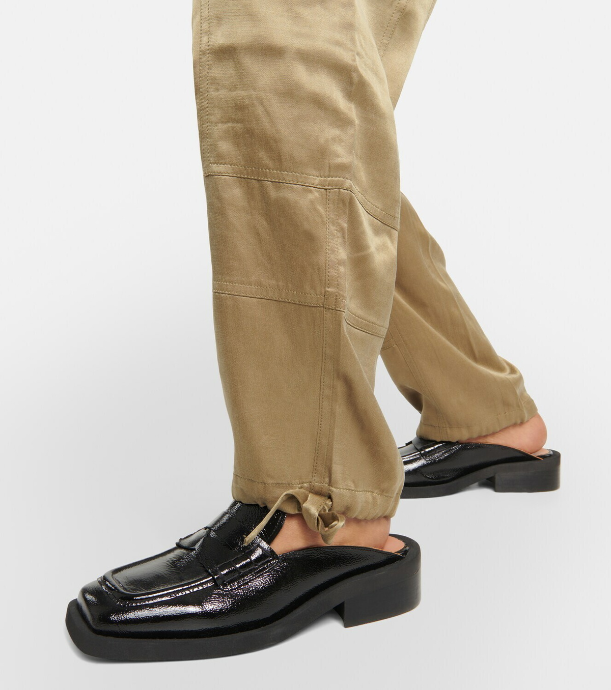 Ganni High-rise satin cargo pants GANNI