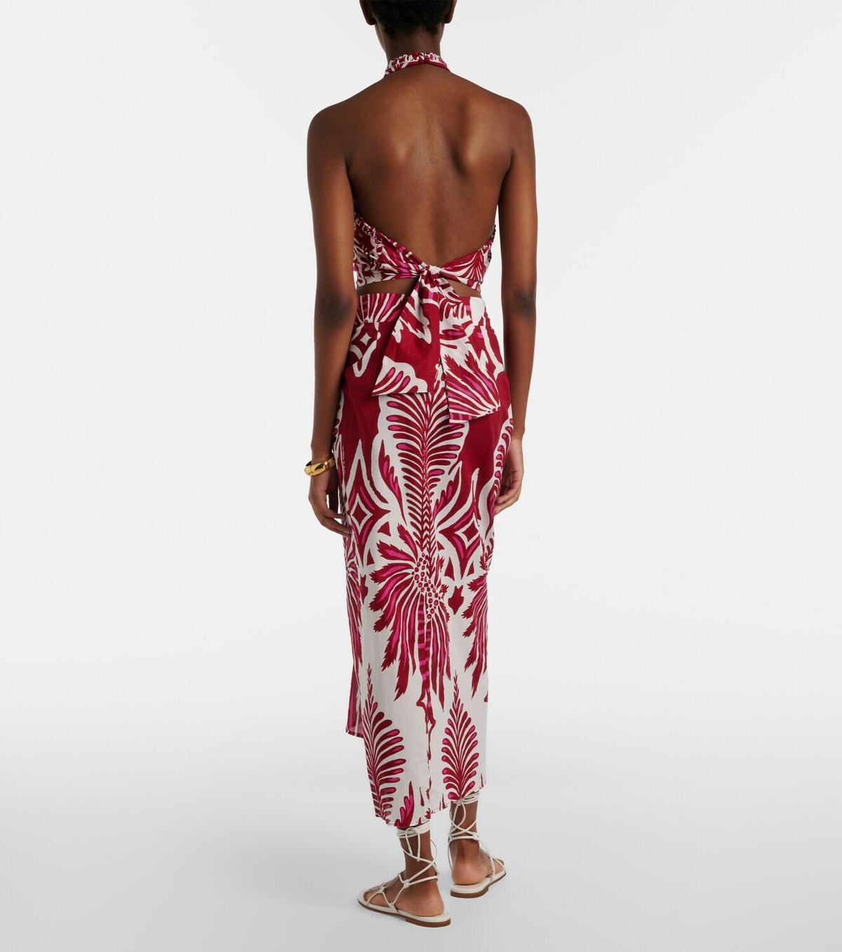 Poupette St Barth Uma floral gathered cotton midi skirt Poupette St Barth