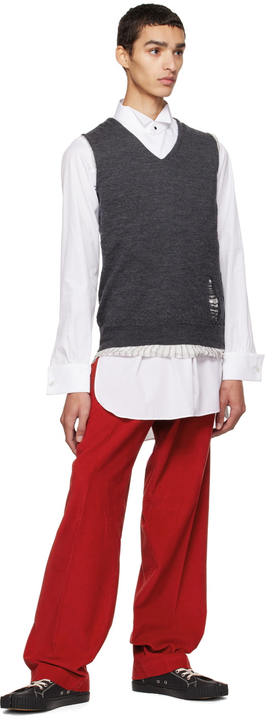 Maison Margiela Red Belt Loops Trousers Maison Margiela