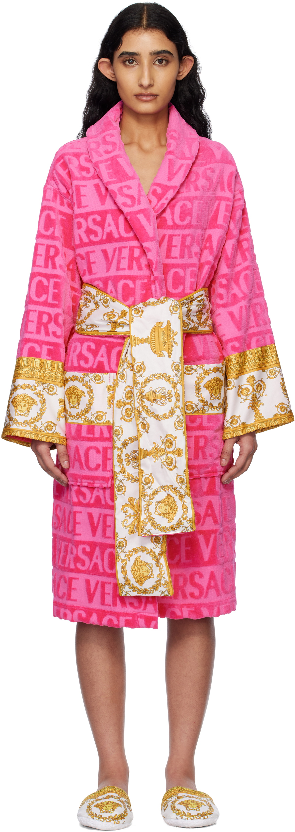 Versace Underwear Pink 'I Heart Baroque' Bathrobe Versace Underwear