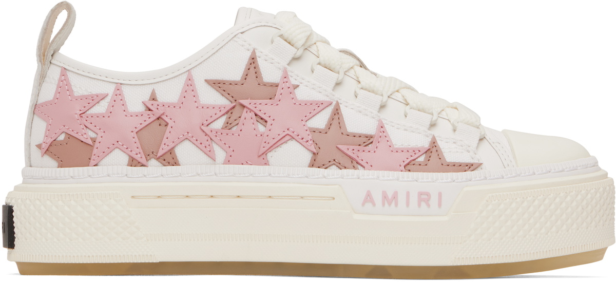 AMIRI White & Pink Stars Court Low Sneakers Amiri