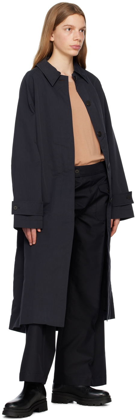Studio Nicholson Navy Holin Trench Coat Studio Nicholson