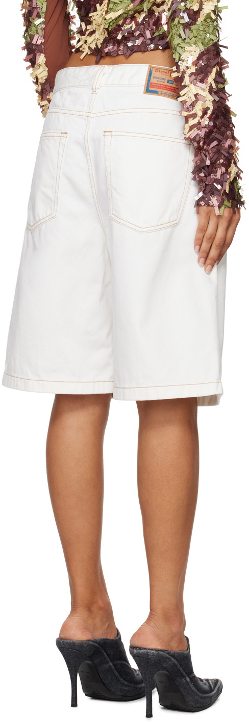Diesel White De-Sire Denim Shorts Diesel