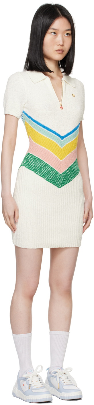Casablanca Off-White Chevron Minidress Casablanca
