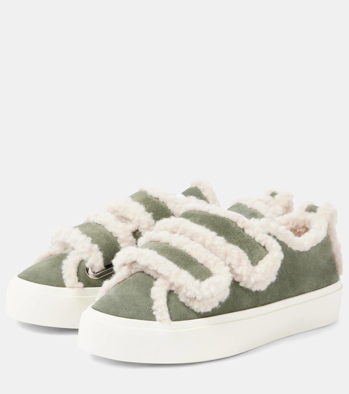 Inuikii Shearling-trimmed suede sneakers Inuikii