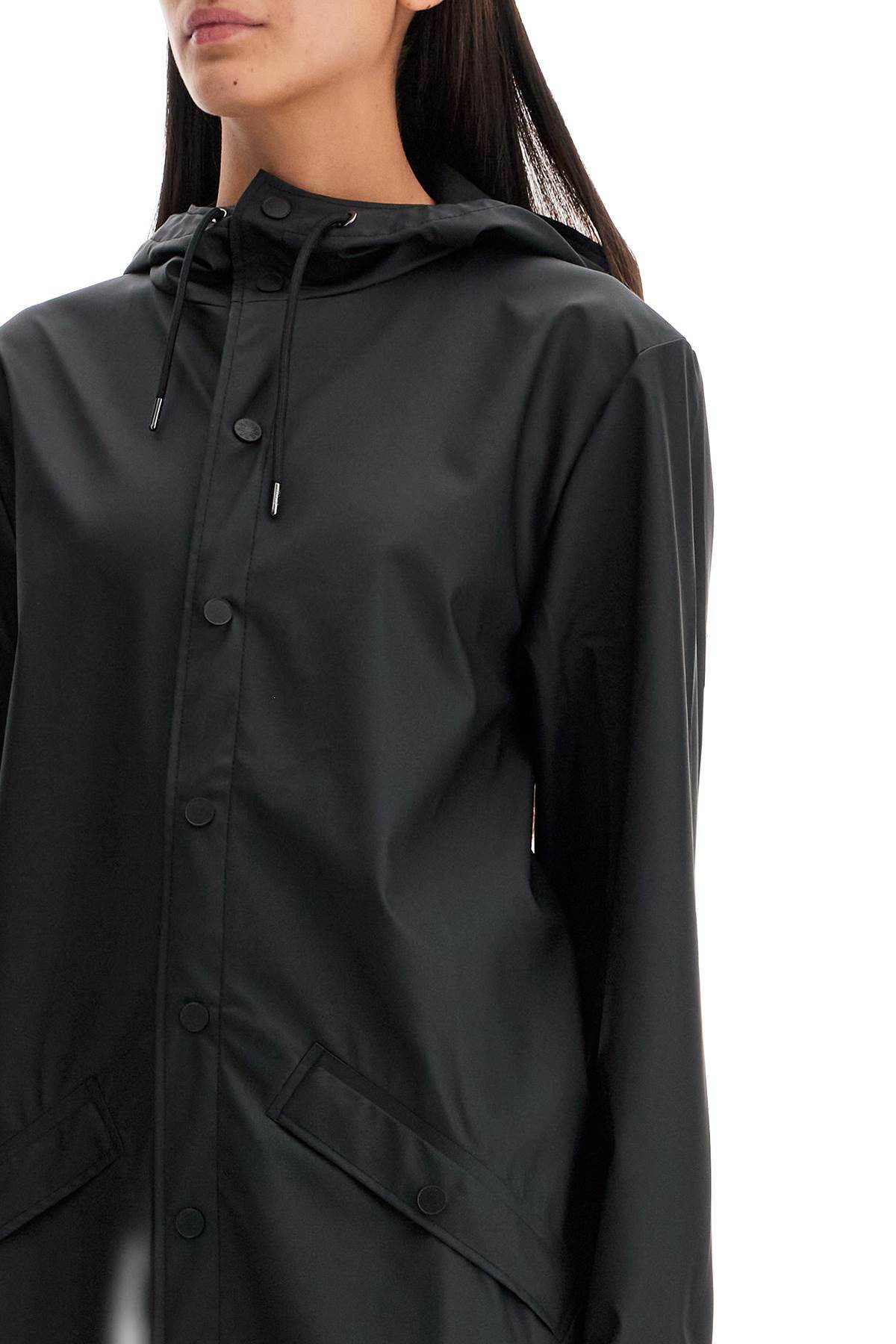 RAINS unisex long rain jacket Black Rains
