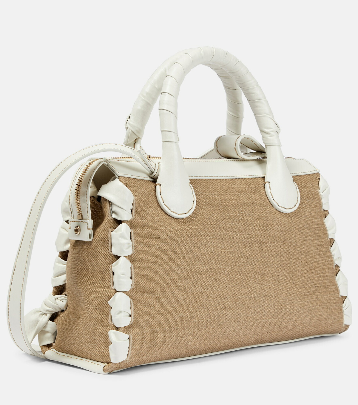 Chloe - Edith Medium leather-trimmed linen tote Chloe