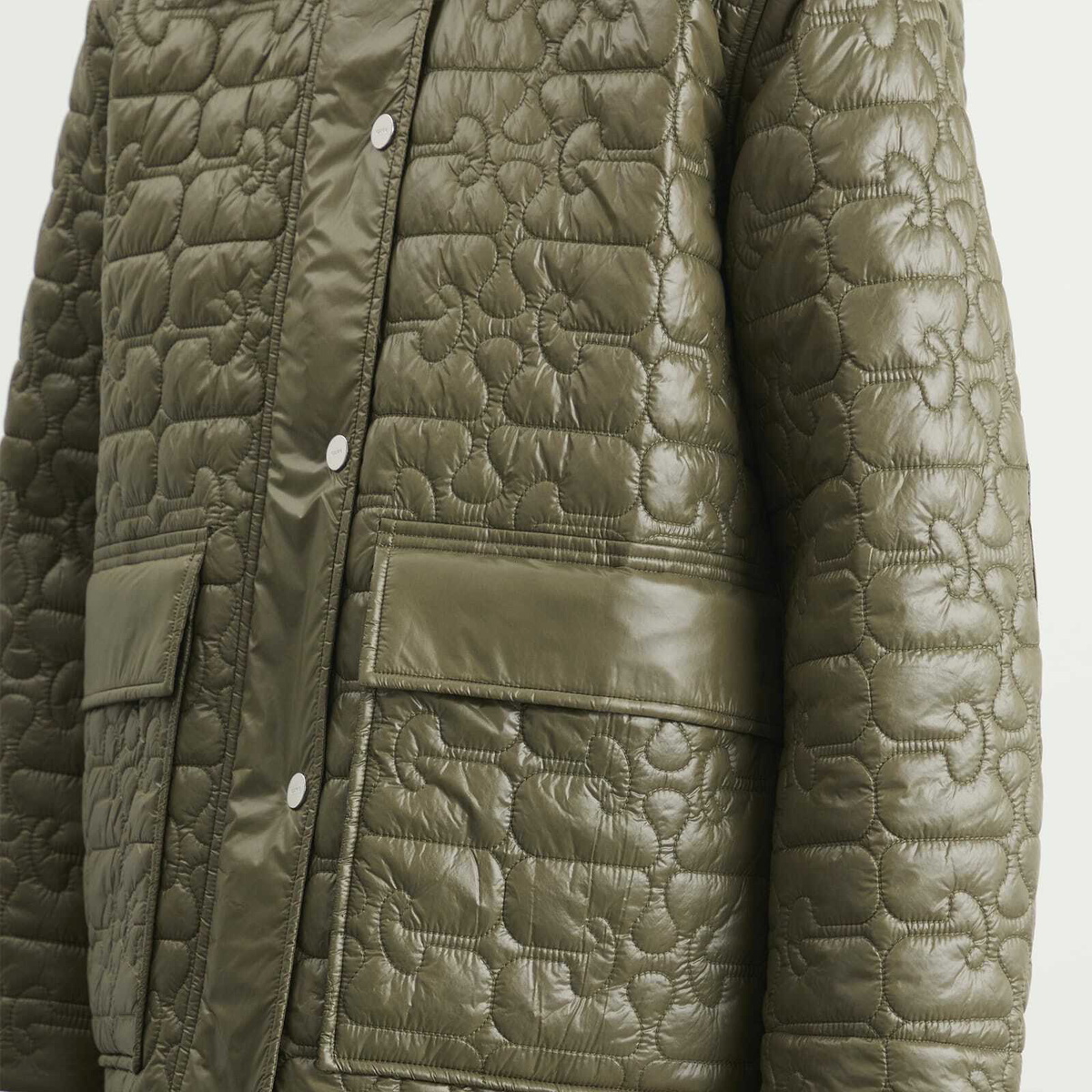 GANNI Women's Shiny Quilt Jacket in Kalamata GANNI