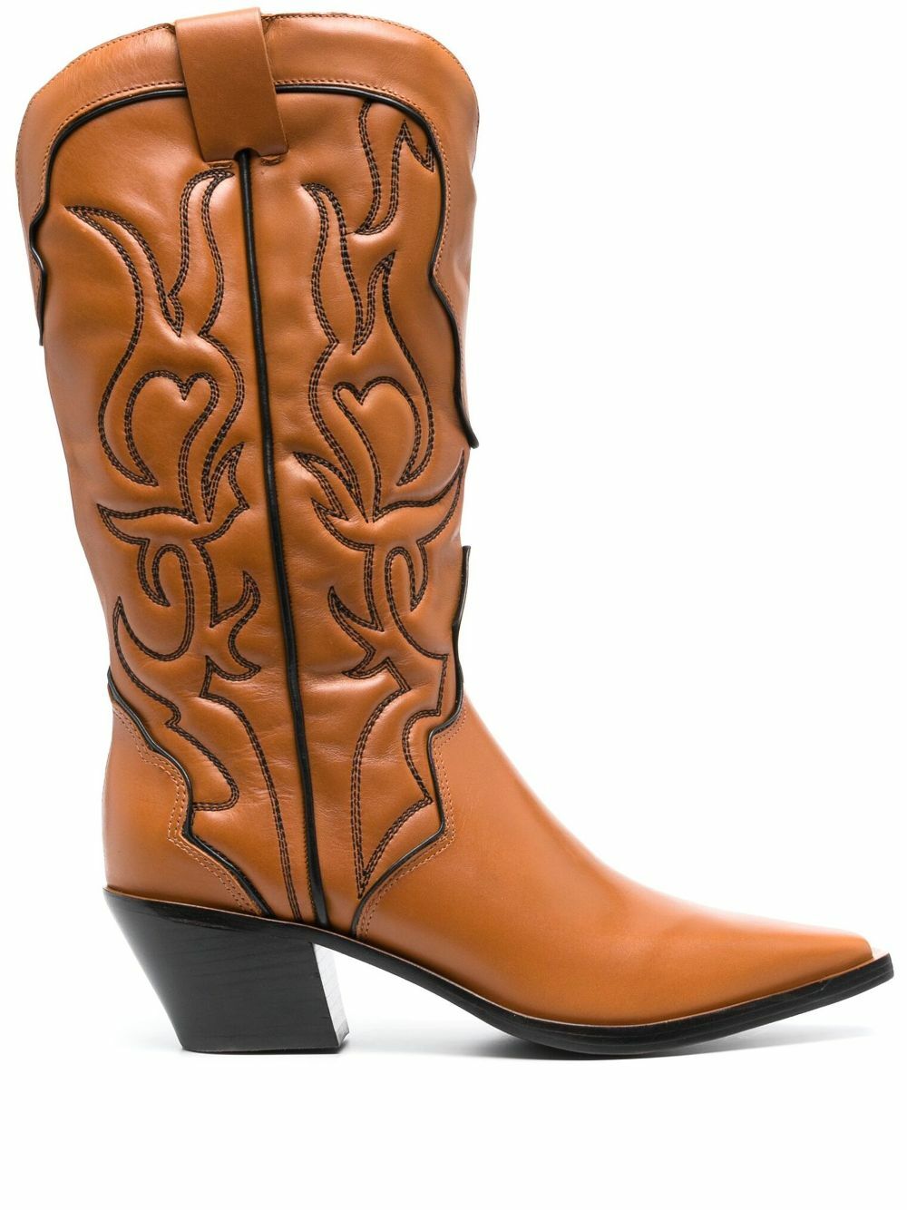 Reformation Brown Leather Olive Cowboy Boots Reformation