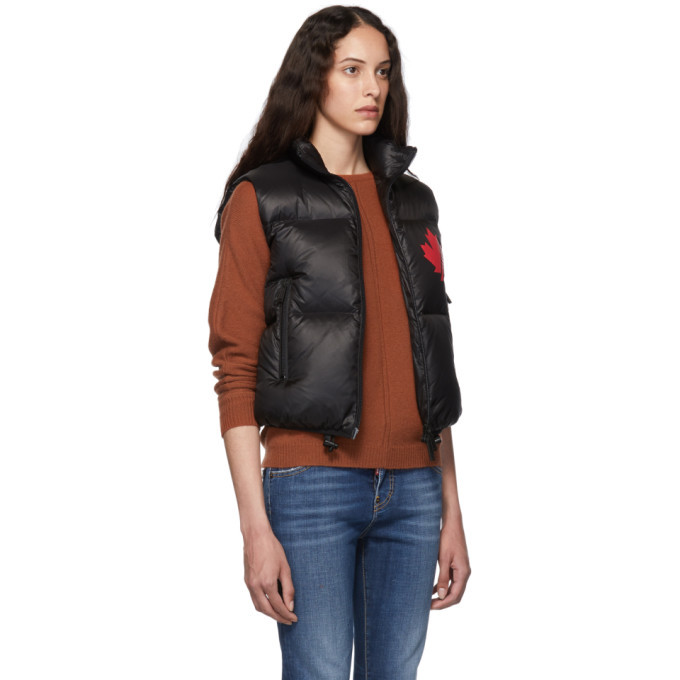 Dsquared2 Black Nylon Logo Puffer Vest Dsquared2