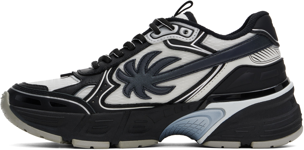 Palm Angels Black & Gray PA 4 Leather Sneakers Palm Angels