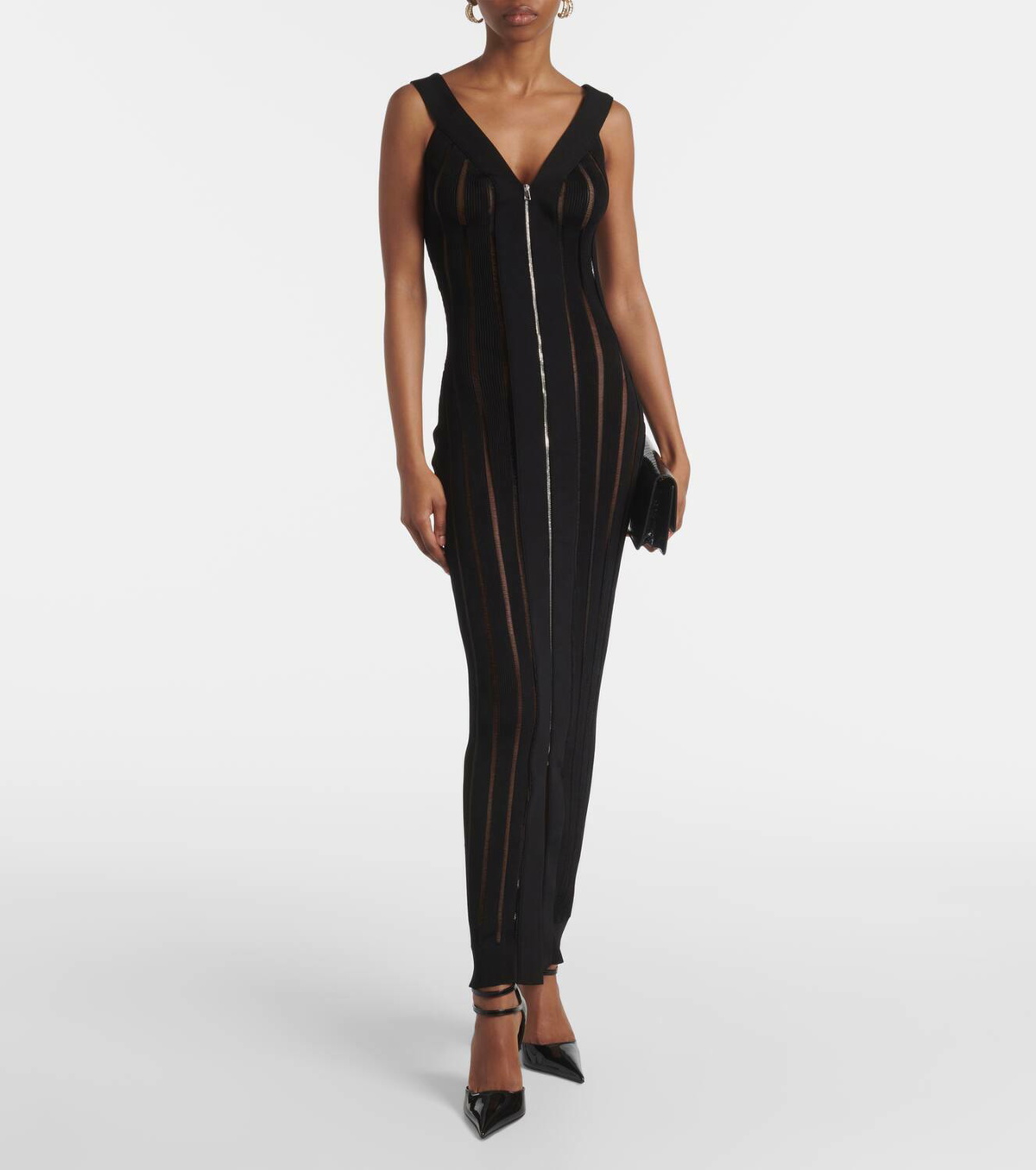 Nensi Dojaka Ribbed-knit maxi dress Nensi Dojaka