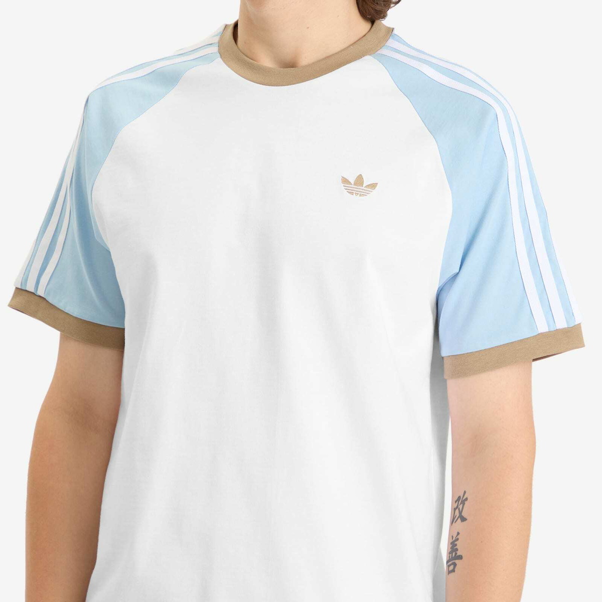 Adidas Men's Cali T-Shirt in White/Clear Sky/Blanch Cargo adidas