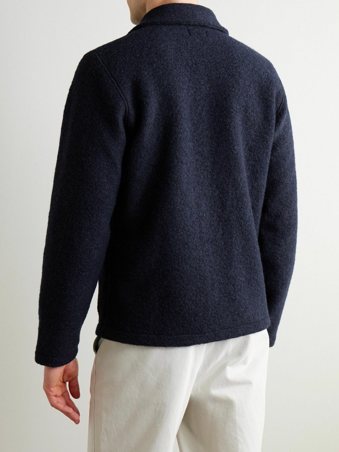 Hartford - Service Wool-Blend Fleece Chore Jacket - Blue Hartford