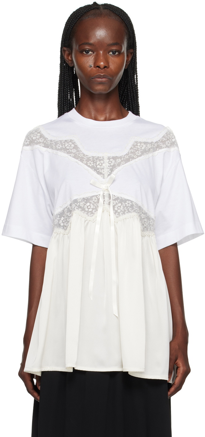 Simone Rocha White Patchwork T-Shirt Simone Rocha