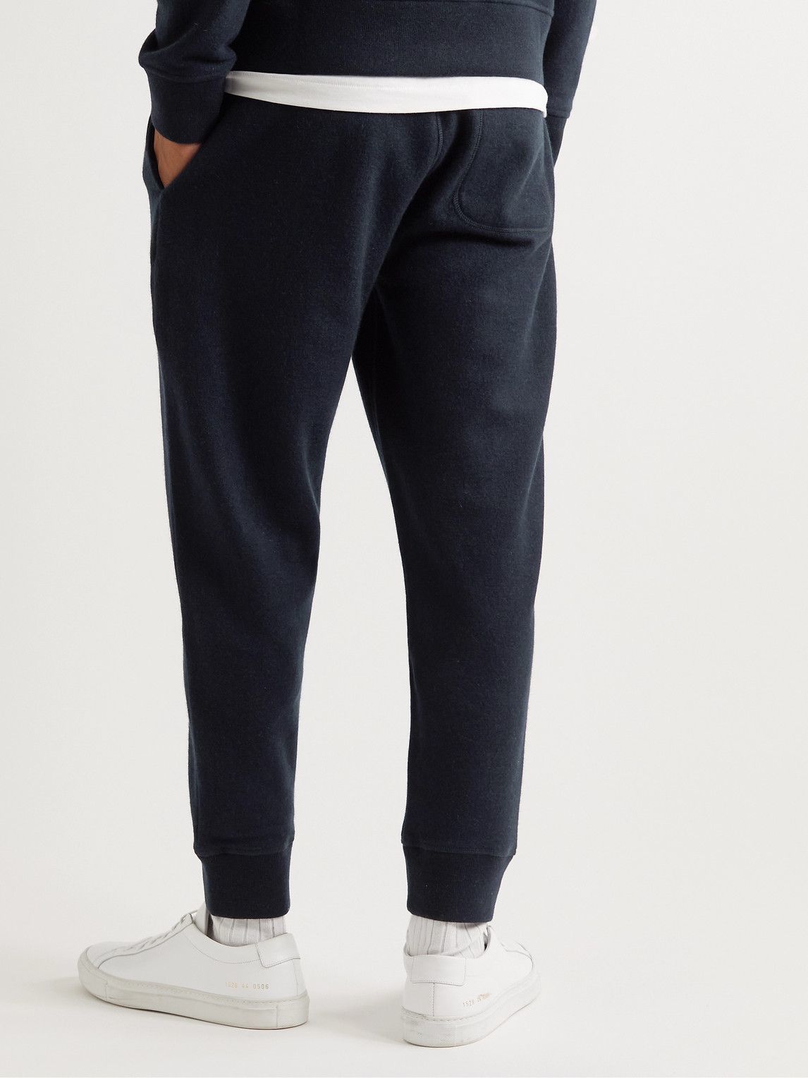 Kingsman - Slim-Fit Logo-Embroidered Brushed Cashmere Sweatpants - Blue ...