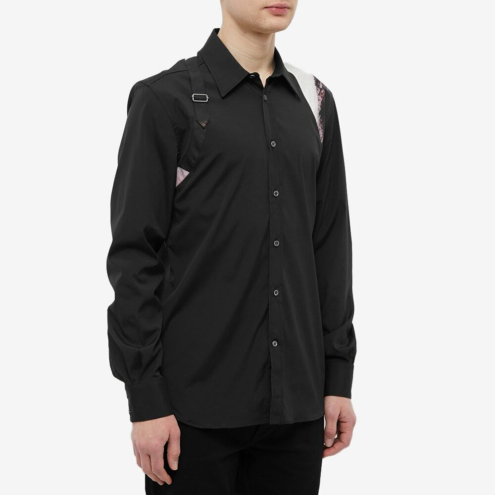 Alexander McQueen Men's Printed Harness Shirt in Black Alexander McQueen