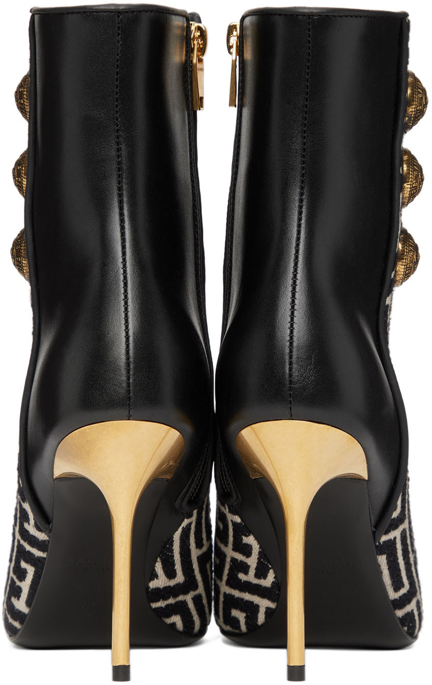 Balmain Black Monogram Boots Balmain