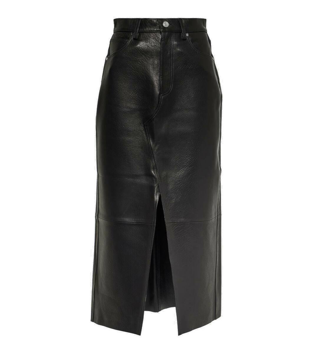 Frame The Midaxi high-rise leather midi skirt Frame Denim