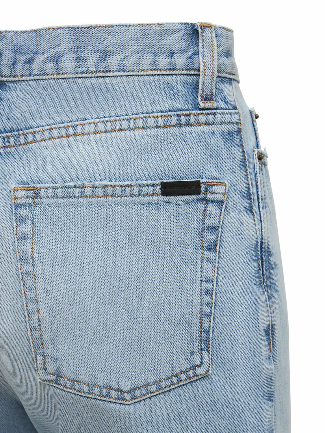 SAINT LAURENT - Janice Straight Cotton Denim Jeans Saint Laurent