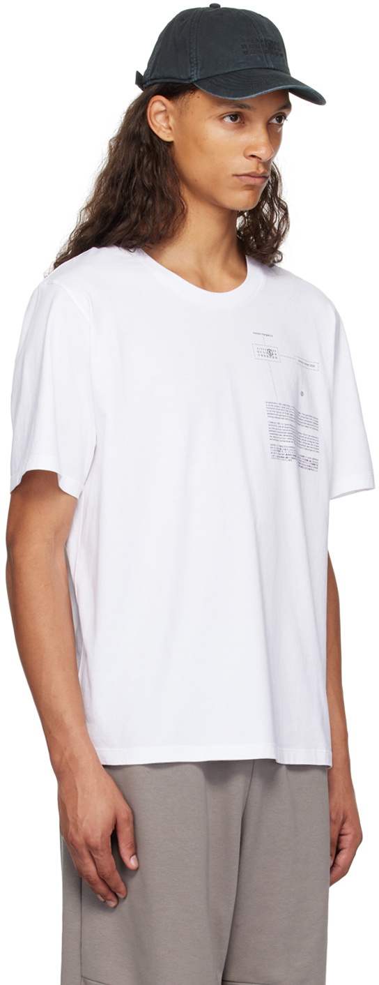 MM6 Maison Margiela White Printed-Logo T-Shirt MM6 Maison Margiela