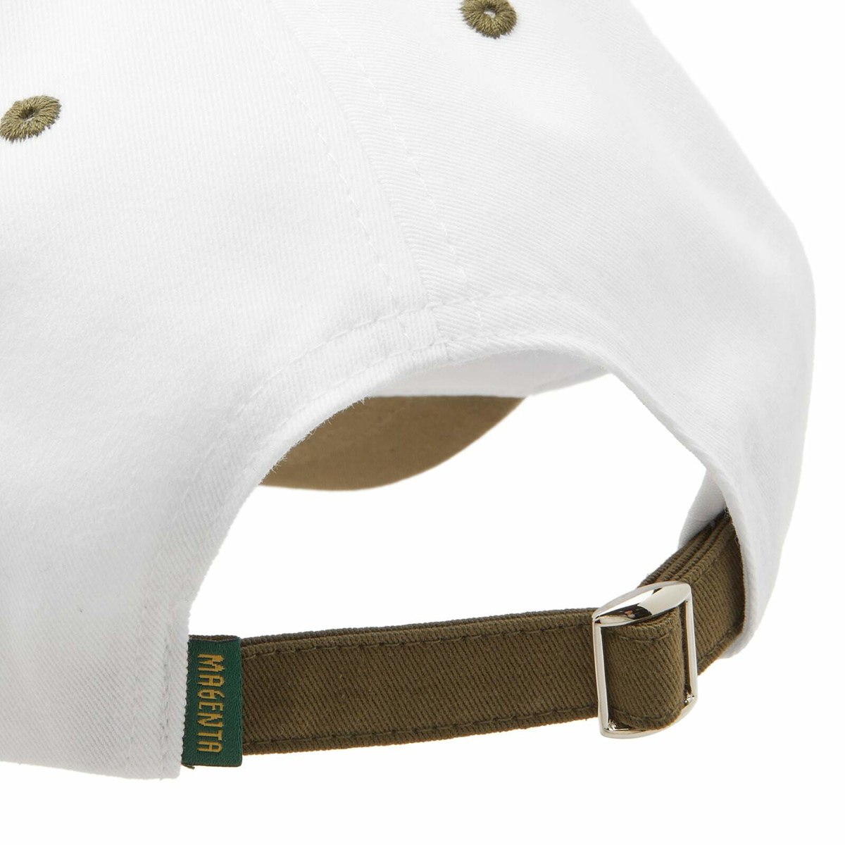 Magenta Men's 2 Tone Dad Cap in White/Olive Magenta