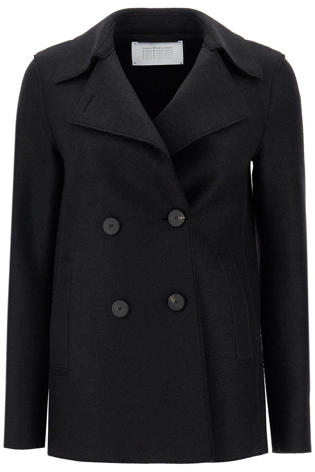 HARRIS WHARF LONDON double-breasted wool pressed caban Black Harris ...