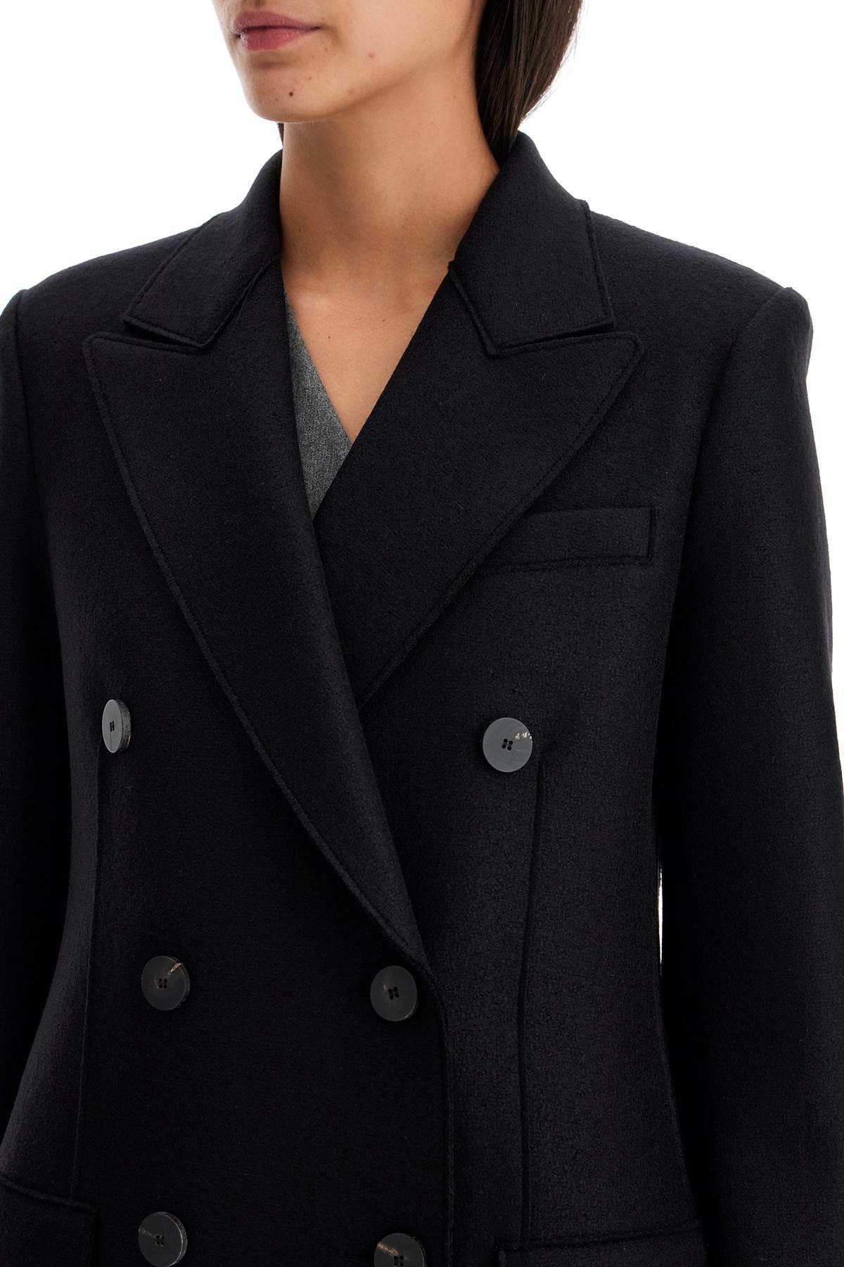 HARRIS WHARF LONDON double-breasted pressed wool coat Black Harris ...