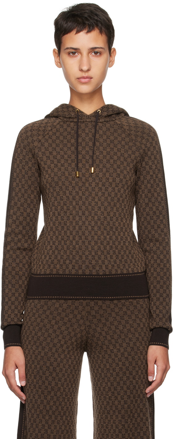 Balmain Brown Monogram Hoodie Balmain