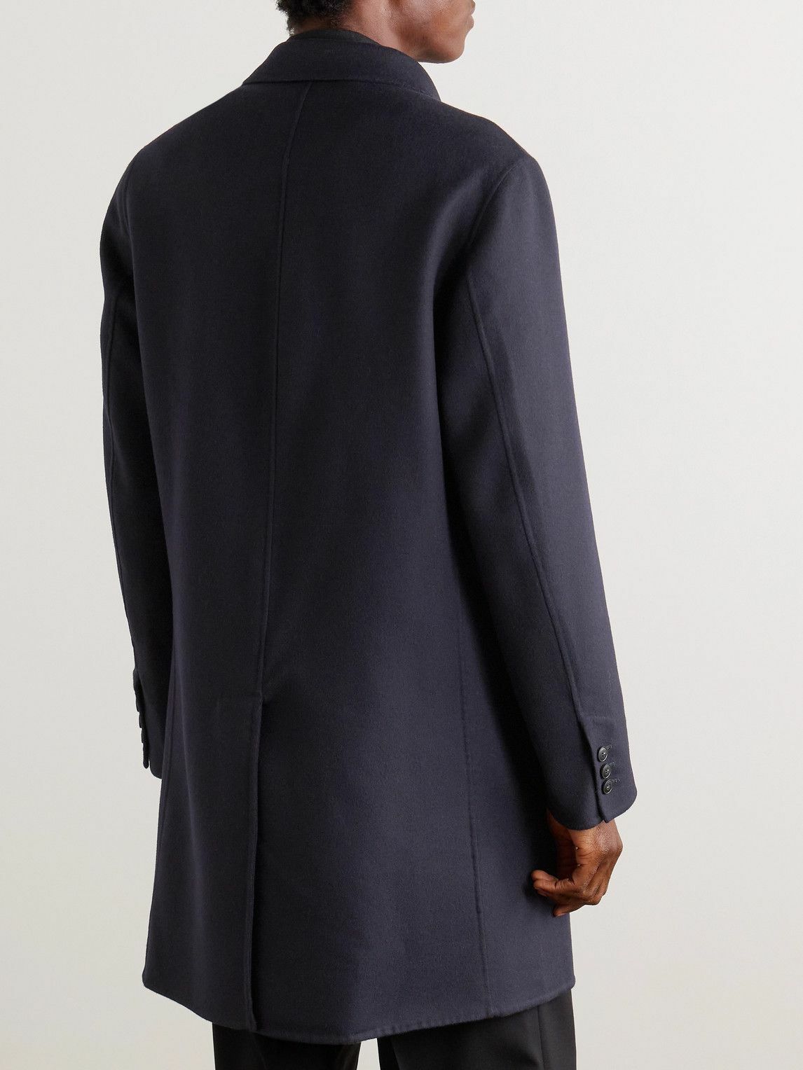 Canali - Wool and Cashmere-Blend Felt Overcoat - Blue Canali