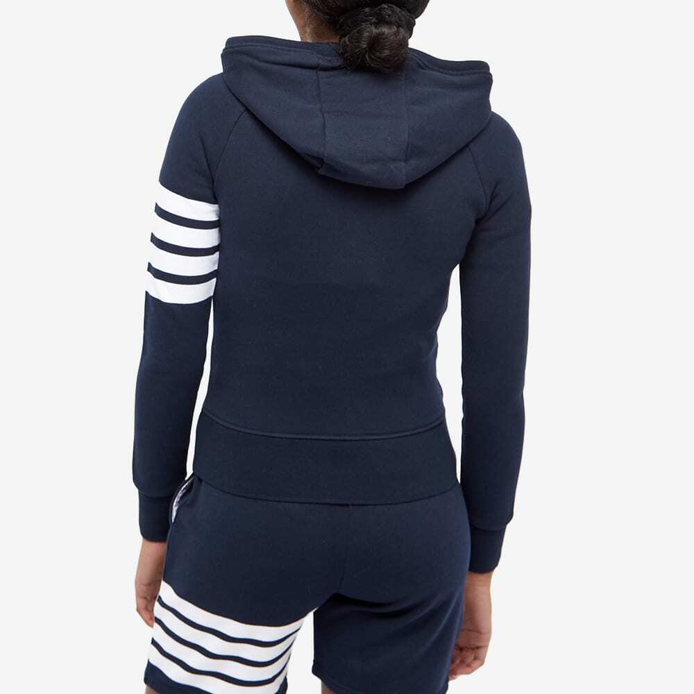 Thom Browne Women's Classic 4 Bar Zip Hoody in Navy Thom Browne
