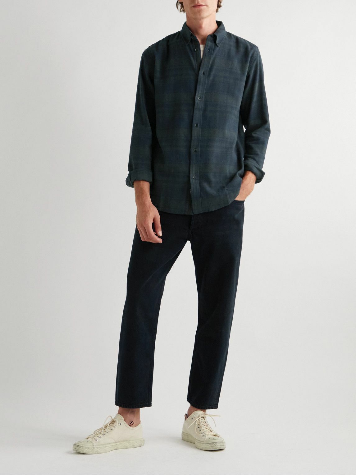Rag & Bone - Fit 2 Tomlin Button-Down Collar Checked Cotton-Flannel ...
