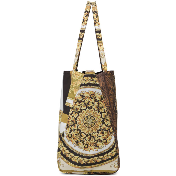 Versace Yellow Mixed Print Tote Versace