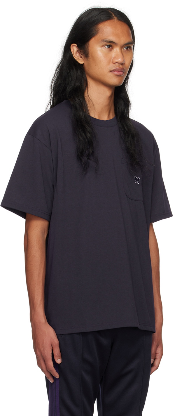 NEEDLES Purple Embroidered T-Shirt Needles