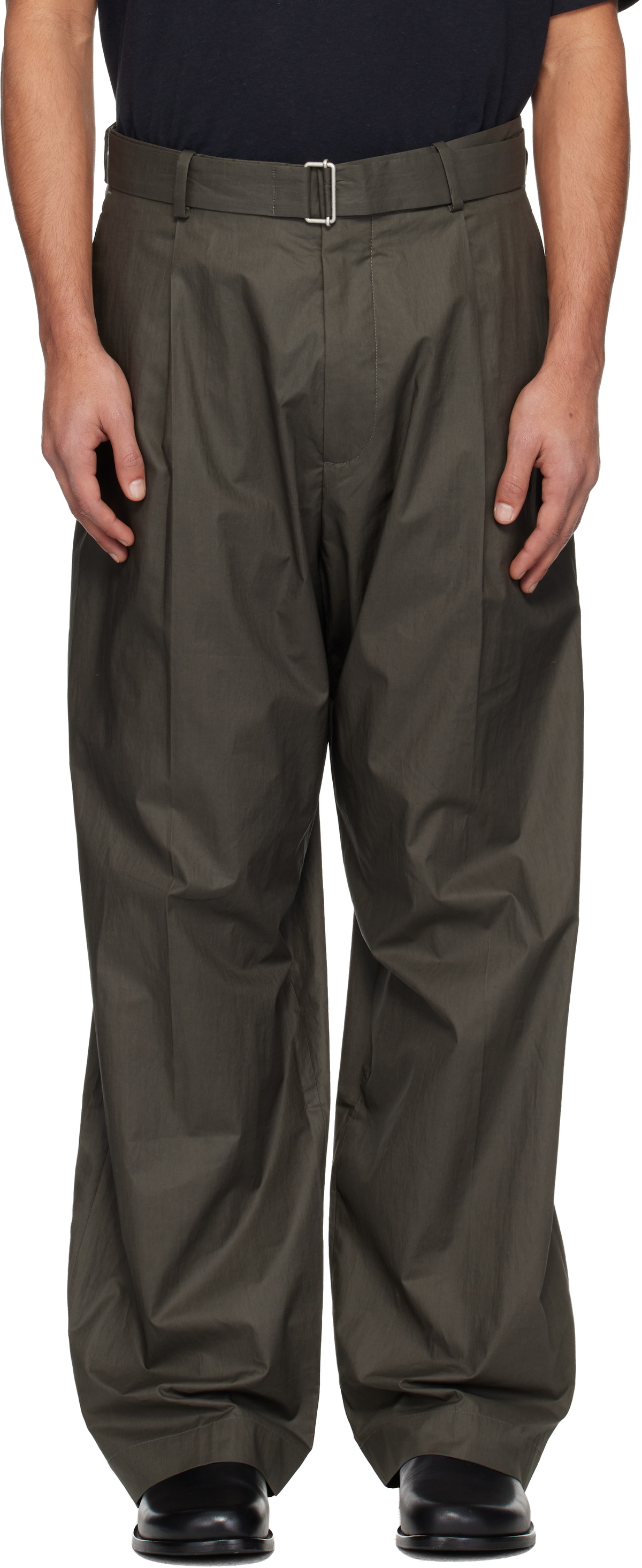 Acne Studios Khaki Belted Trousers Acne Studios