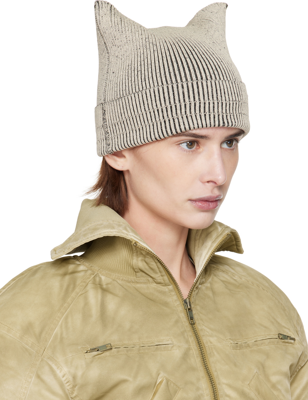 KNWLS Beige & Black Precious Beanie KNWLS