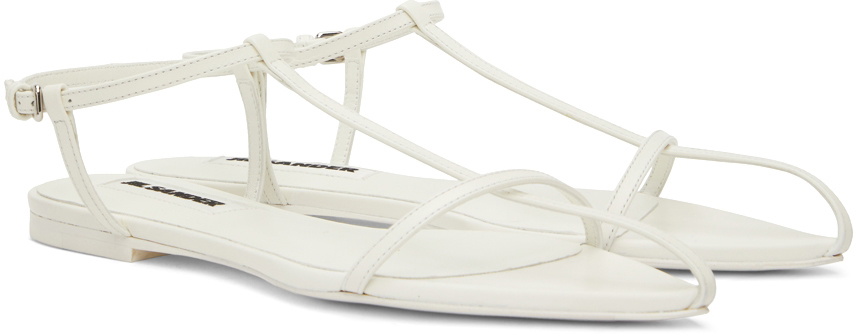 Jil Sander White Flat Sandals Jil Sander