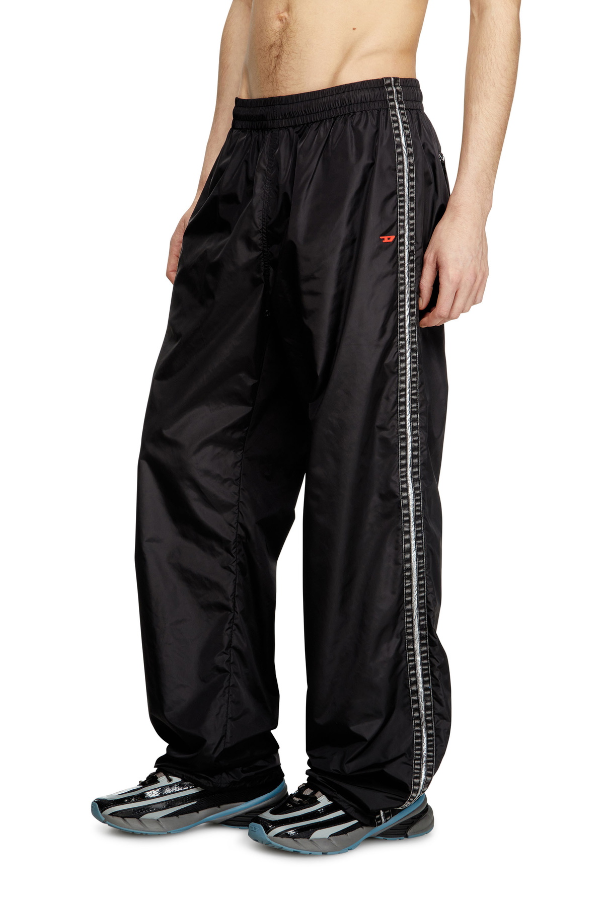 Diesel Nylon track pants with side bands - Pants Mens in To Be Defined ...