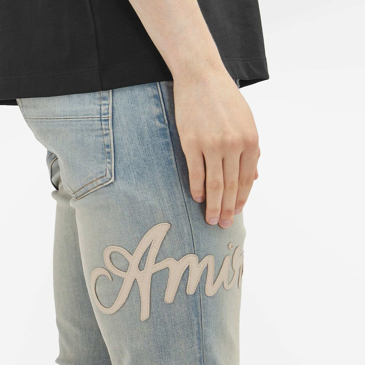 AMIRI Men's Script Logo Jeans in Antique Indigo Amiri