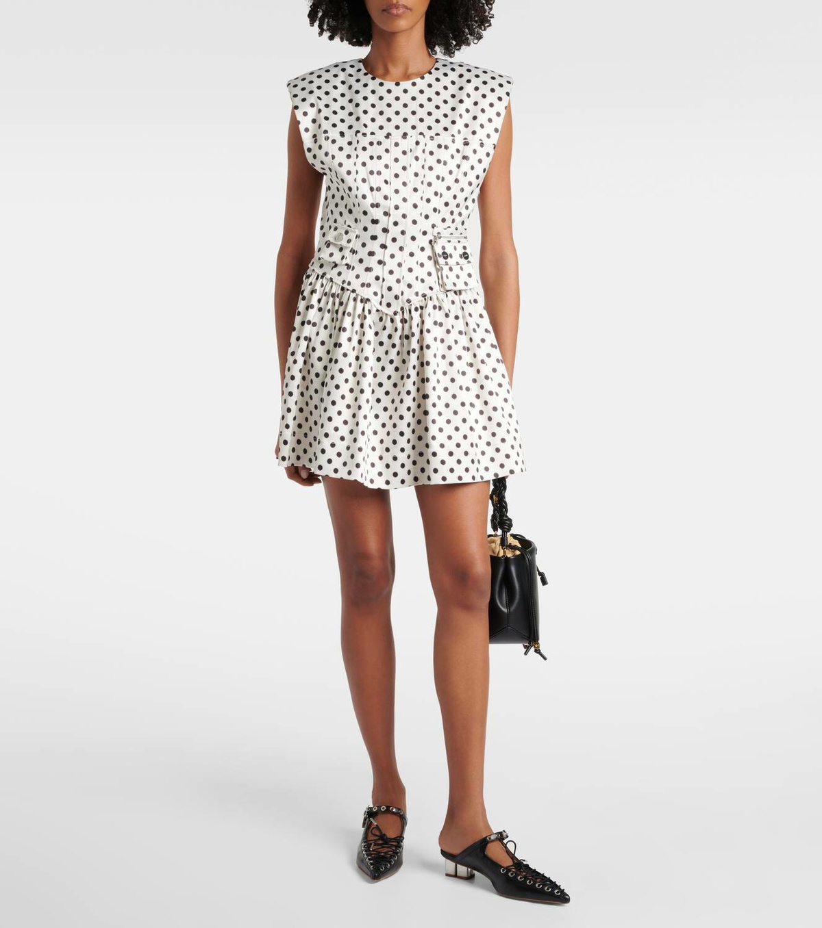 Ganni Polka-dot satin corset dress GANNI
